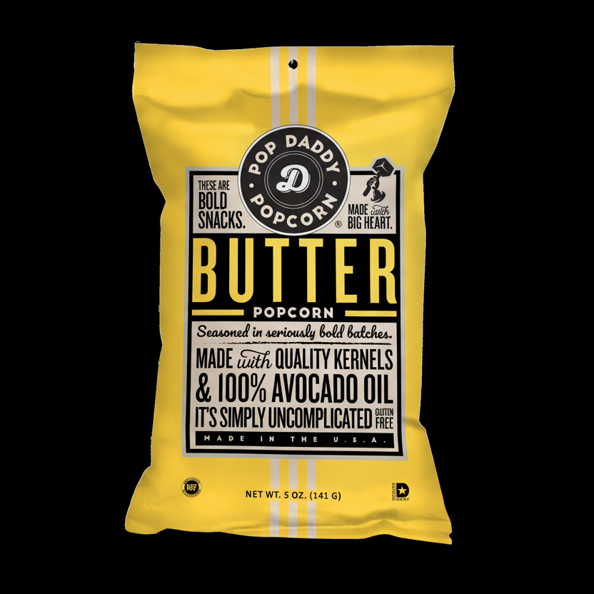 Pop Daddy – Natural Butter Flavored Popcorn 5.0oz – Solovey Kitchen